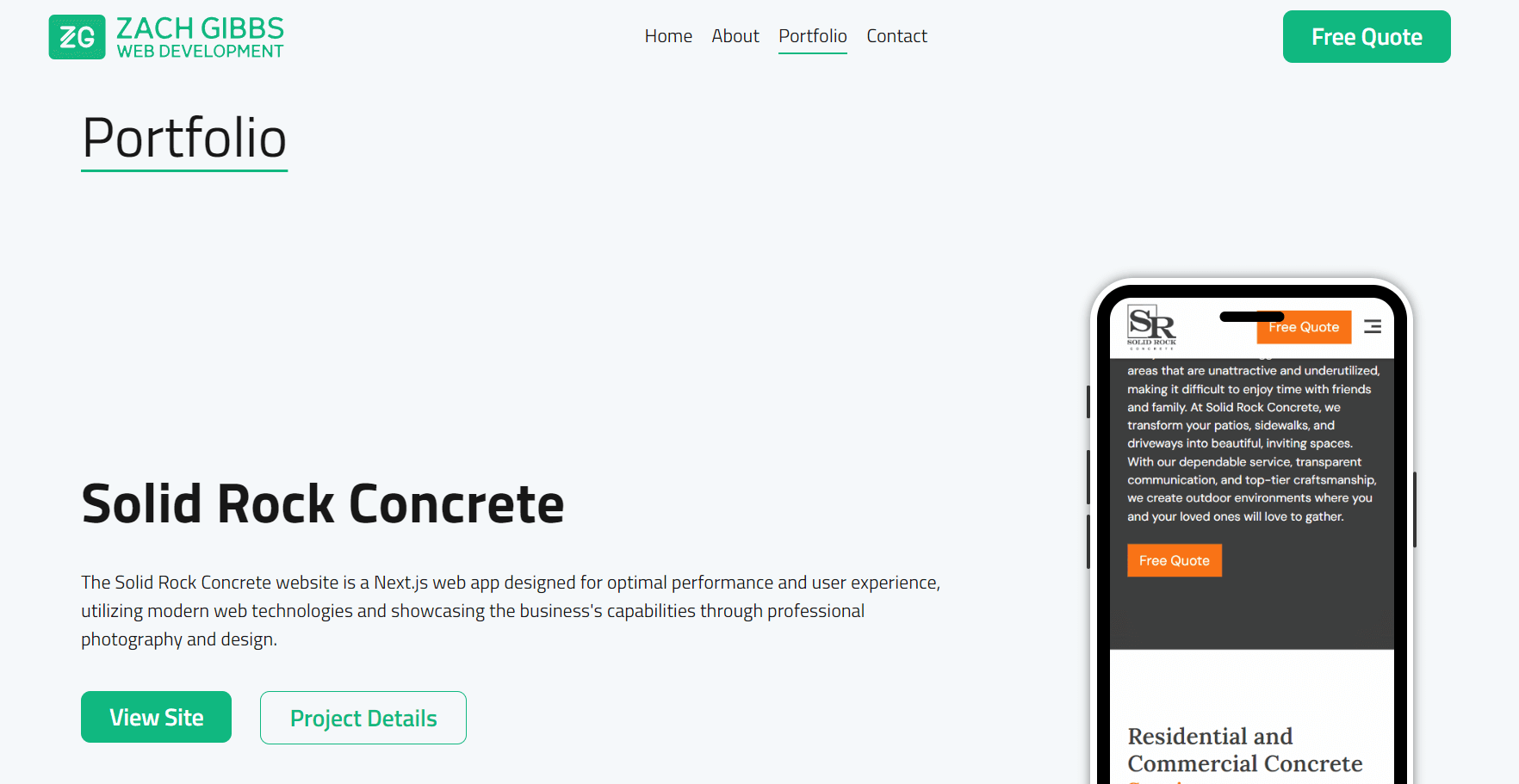 Portfolio | Zach Gibbs Web Development | Custom